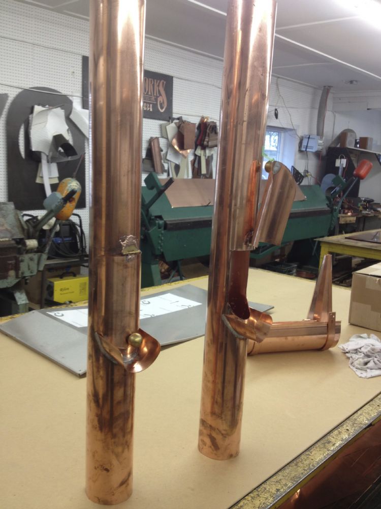 Downpipes - Copperworks - Custom Copper & Copper Eavestroughs Toronto & GTA